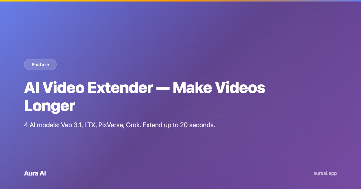 AI Video Extender — Extend Videos with AI | Aura AI